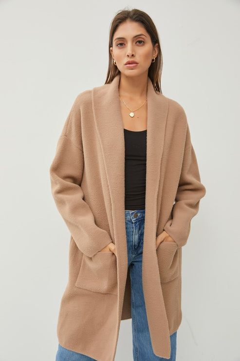 Oversized Heavy Knit Long Coat TAUPE – Mota Boutique