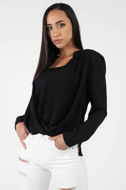 Black Woven Blouse – Mota Boutique