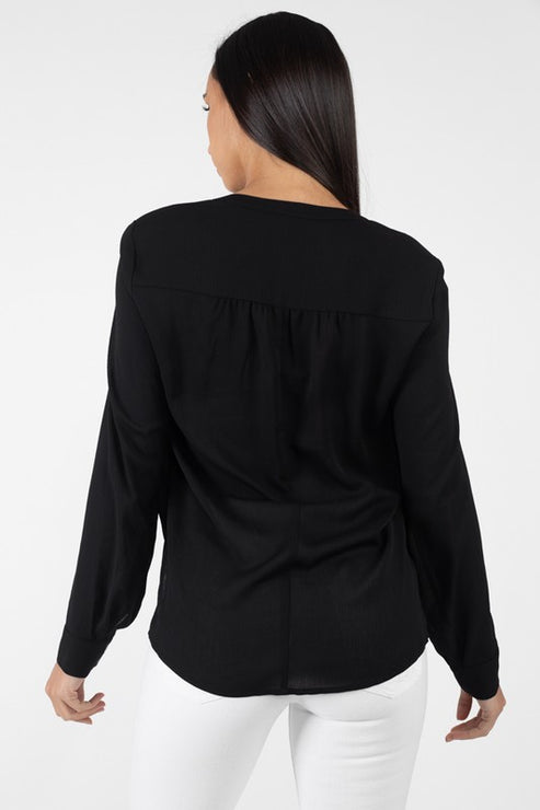 Black Woven Blouse – Mota Boutique